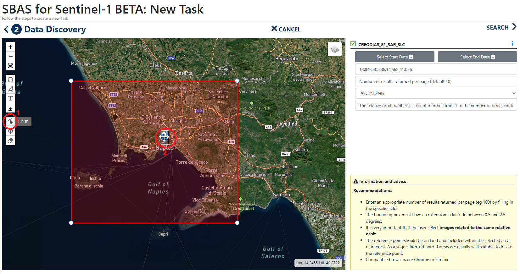 Small BAseline Subset – SBAS inSAR (Beta) for Sentinel-1 – EarthConsole®